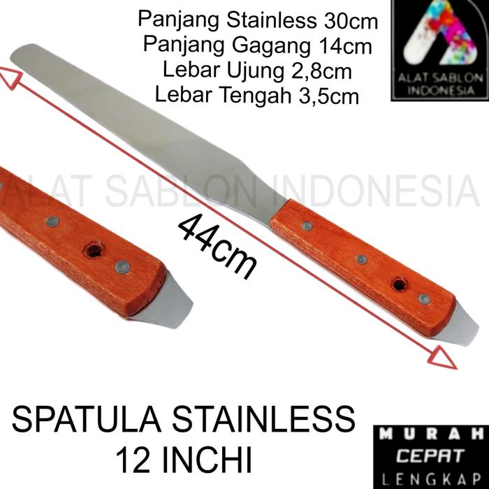 Jual SPATULA PENGADUK TINTA STAINLESS 12INCHI RUBBER/PLASTISOL/CAT - Jakarta Utara - Alat Sablon ...