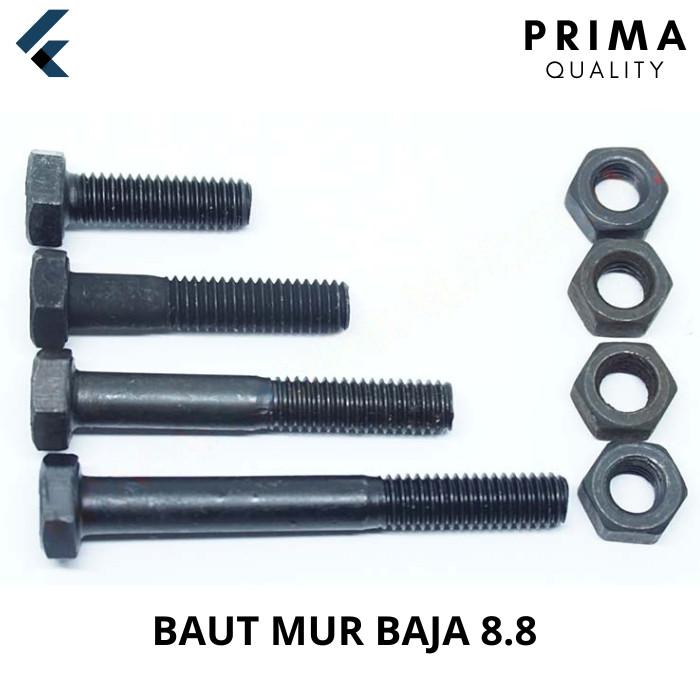 Jual Baut Mur Baja 8.8 M6 x 12mm full drat / Baut baja 8.8 6x12 full ...