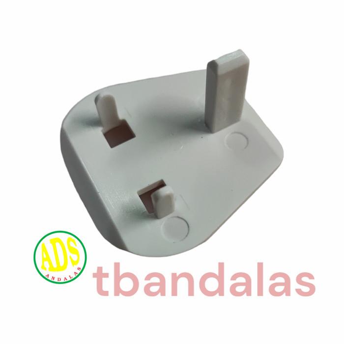 Jual adaptor colokan steker travel plug key UK EU pin 3 ke 2 plastik ...