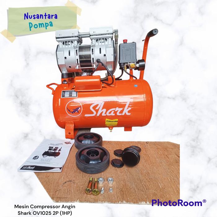 Jual Mesin Kompresor Angin Shark OV1025 2P / Compressor Shark Oilless ...