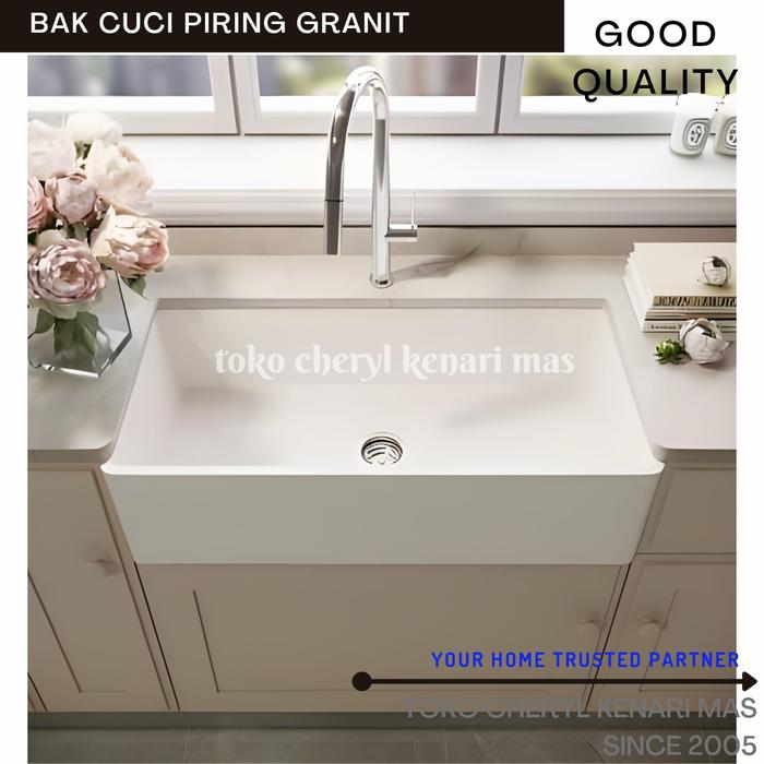 Jual BAK CUCI PIRING GRANIT PUTIH KITCHEN SINK GRANITE WHITE PUTIH 5840 ...