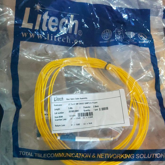 Jual Litech fiber optikc LC to LC 5M simplek SM diameter 2.0mm - Kota Palembang - Tiga saudara ...