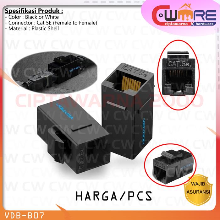 Jual Vention Adapter LAN Konektor RJ45 Cat5e Female to Female - Kota ...