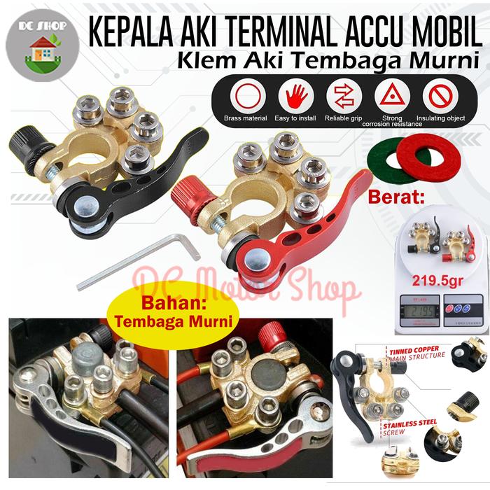 Jual Terminal Kepala Aki Mobil Bahan KUNINGAN Klem Accu Mobil Tembaga ...