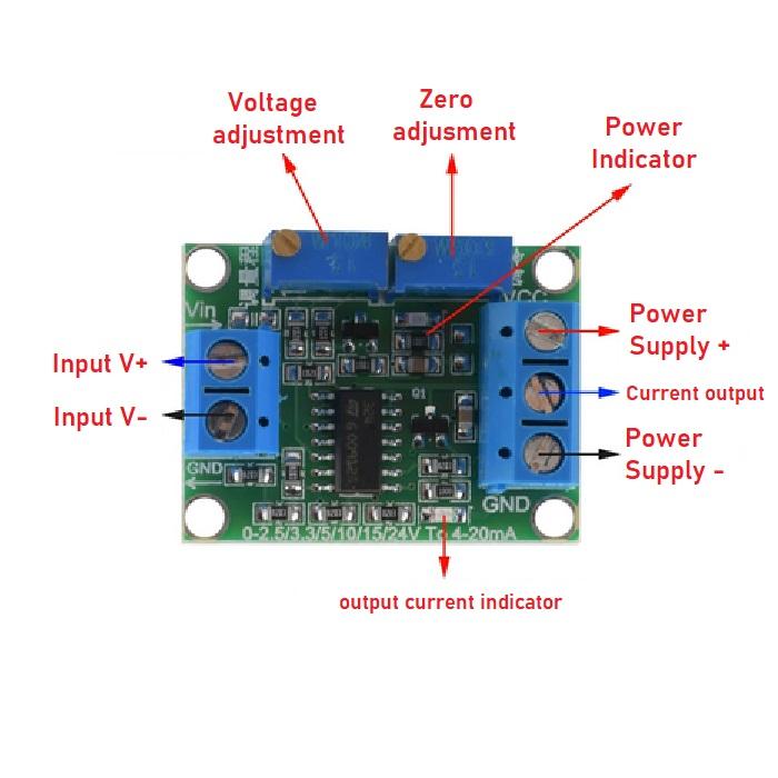 Jual Voltage To Current Converter 4-20ma Modul Konverter Tegangan Arus ...