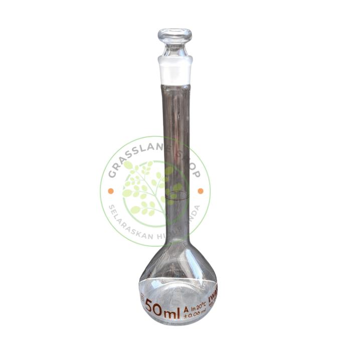 Jual Labu Ukur 50 ml Iwaki Volumetric Flask Glass Stopper Tutup Kaca - Jakarta Barat - grasslane ...