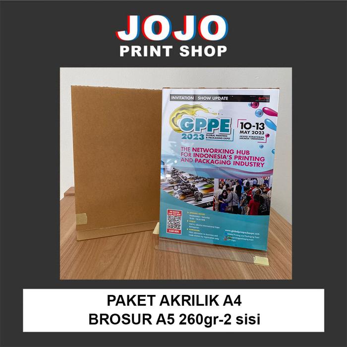 Jual PAKET AKRILIK / ACRYLIC STAND A4 DENGAN BROSUR BOLAK BALIK 2 SISI ...