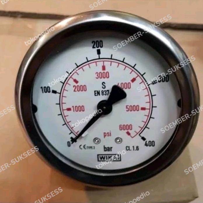 Jual pressure gauge wika 2.5" inch 400 bar 1/4" NPT model payung ...