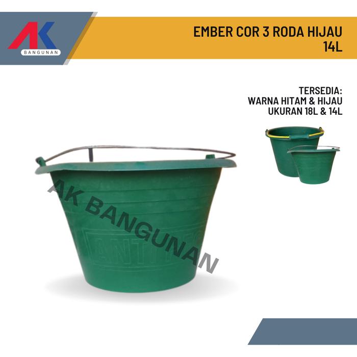 Jual Ember Plastik Cor Tiga Roda Hijau 14 L - Kota Palembang - Adi ...