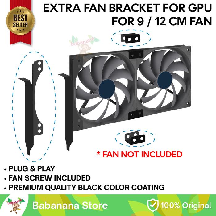 Jual PCI BRACKET FAN KIPAS COOLING 12CM DUAL FANS VGA GPU MOUNTING ...
