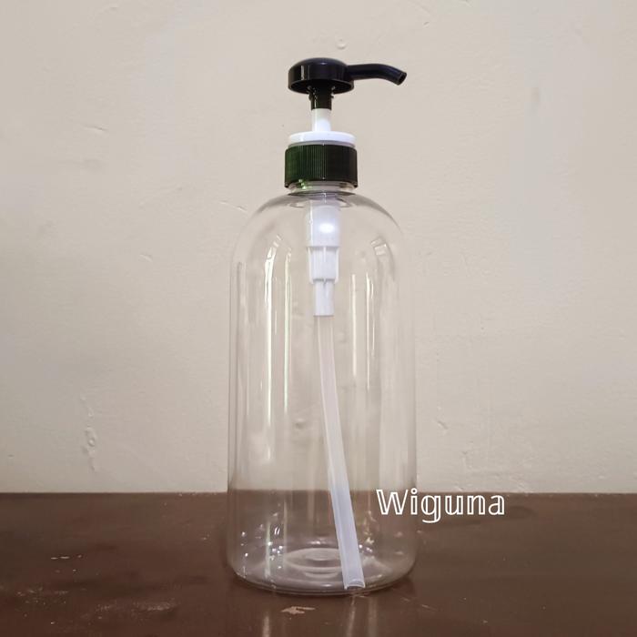 Jual Botol Pump 1 Liter / Botol 1000ml clear Tutup Pump Lotion - Bulat ...