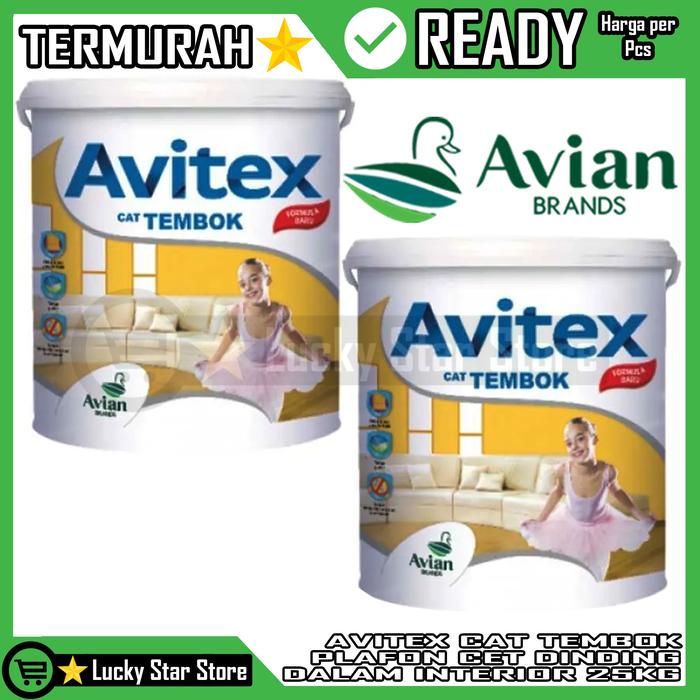 Jual cat tembok AVITEX pail 25kg cet dinding plafon gypsum avian pel 25 ...