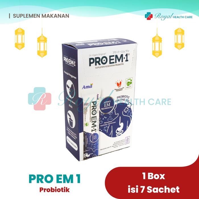 Jual PRO EM BOX Isi 7 Sachet Minuman Konsentrat Probiotik Kaya Protein ...