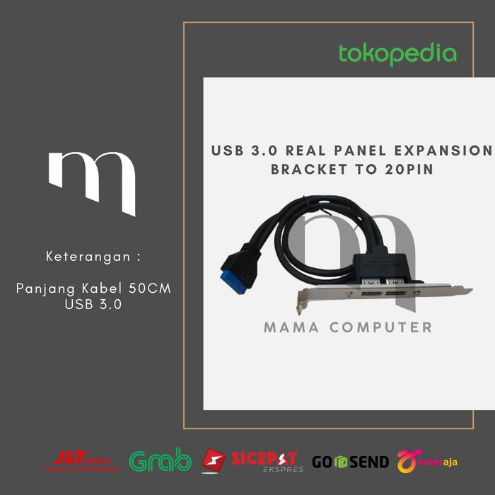 Jual USB 3.0 Real Panel Expansion Bracket to 20 Pin Header Cabel 2 Port ...
