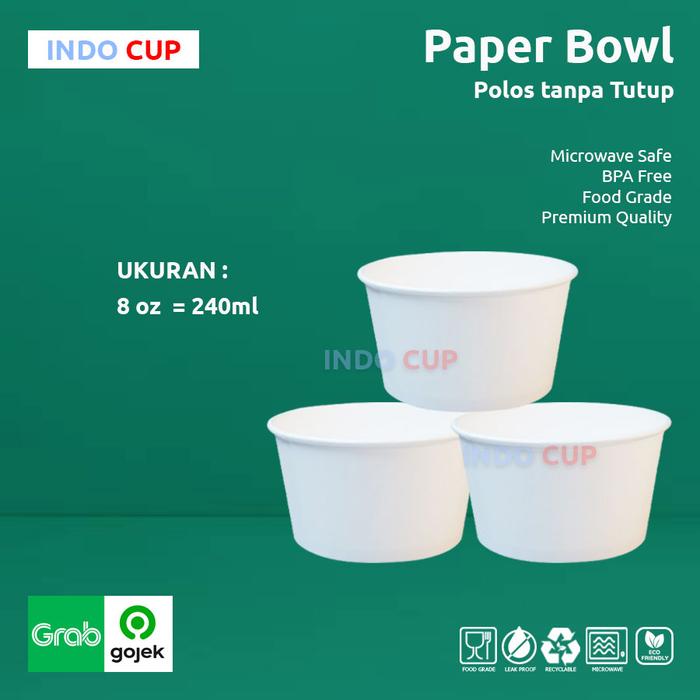 Jual Paper Bowl Polos | mangkok kertas | tanpa tutup - 20 oz (600ml ...