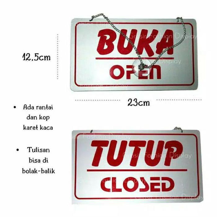 Jual Rambu plat akrilik tulisan buka tutup / rambu open close ...