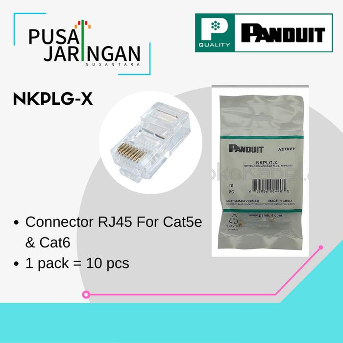 Jual PANDUIT NETKEY NKPLG-X Connector RJ45 Cat 6 dan cat 5E - 10 ...