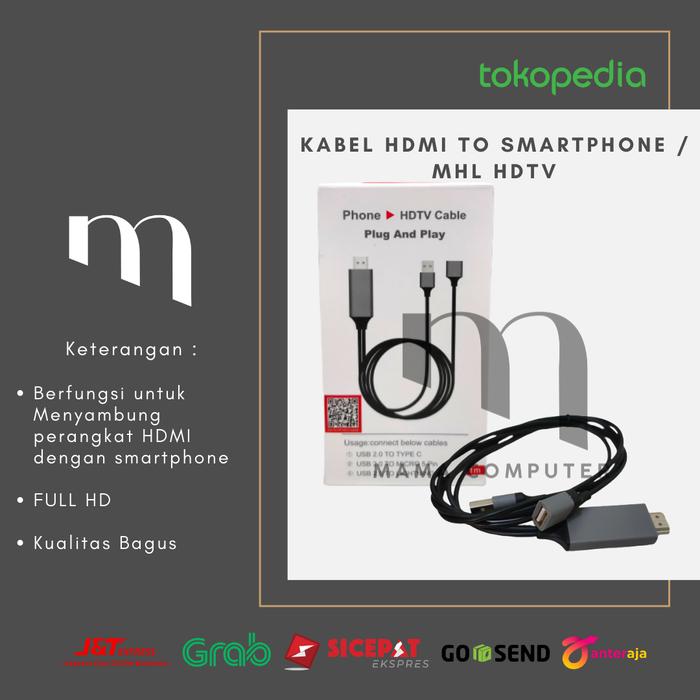 Jual Kabel MHL / Phone to HDMI / HDTV Video Cable 1.0M FOR ALL PHONE ...