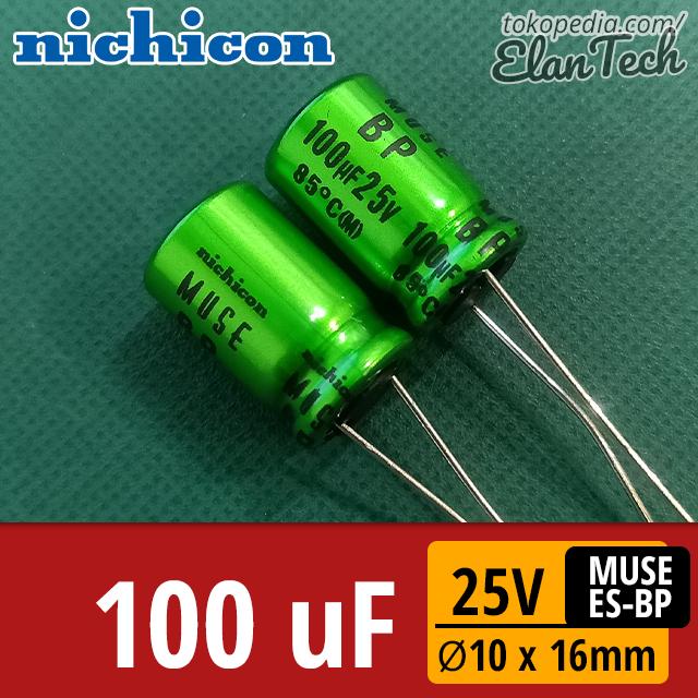 Jual Elco 100uF 25V Nichicon Muse ES BP 100 uF Kapasitor Capacitor ...