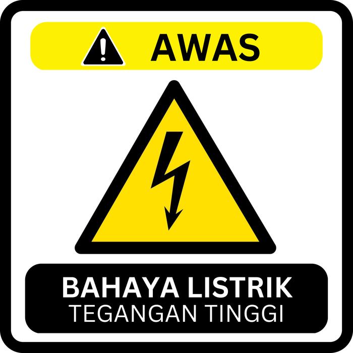 Jual Stiker Safety Sign Bahaya Listrik Tegangan Tinggi A7 (7cm x 7cm ...