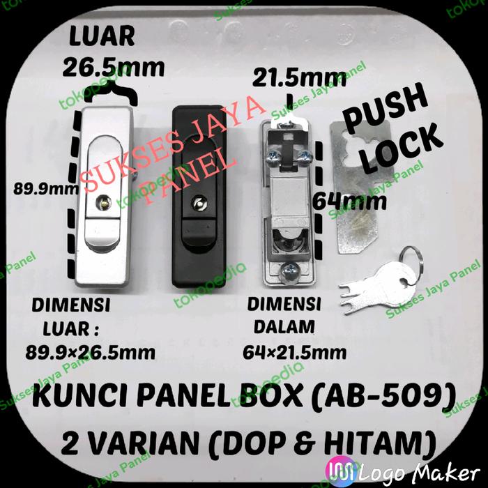 Jual kunci panel listrik AB-509 push lock dgn kunci (2varian warna ...