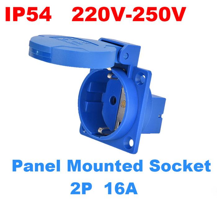 Jual Soket / Plug Industrial IP44 IP54 250V 16A 2 Pin Type 112 / 012 ...