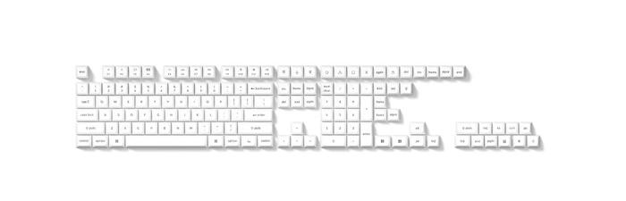 Promo Double Shot KSA PBT Keycap Full Keycap Set - LightGray White ...