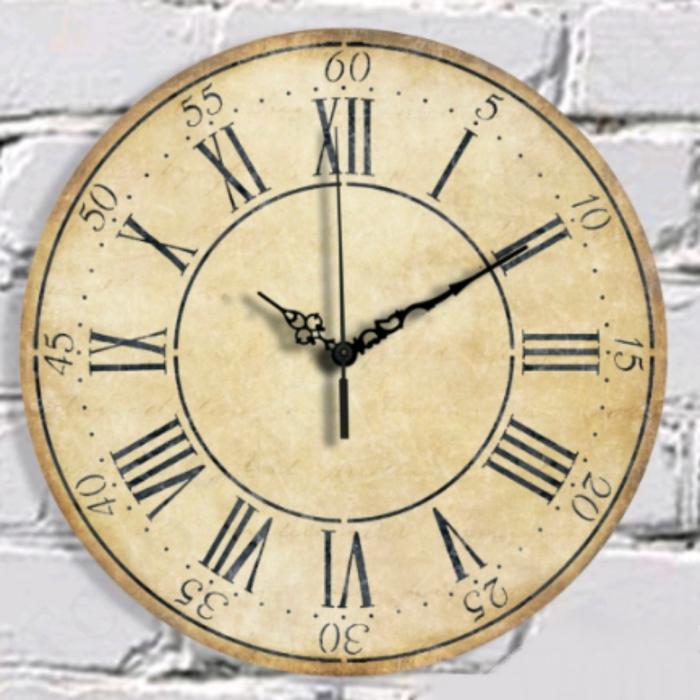 Jual Jam Dinding Huruf Romawi Emas Cokelat Klasik Analog Clock Tembok ...