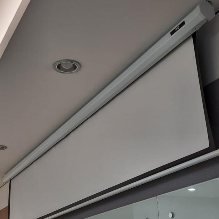 Jual screen projector manual 150" 16:9 layar projector gantung 150inch ...
