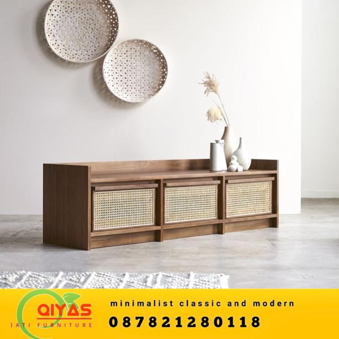 Jual Credenza minimalis 3 pintu rotan 180cm kayu jati grade A - Kab ...