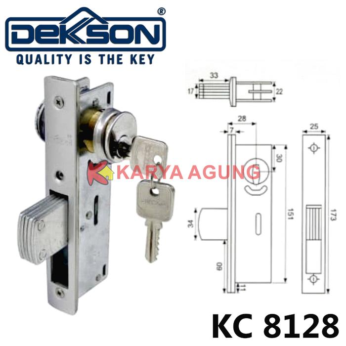 Jual Kunci Pintu Swing Aluminium DEKKSON KC 8128 (Besar) / Door Lock ...