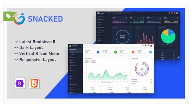 Jual Snacked Html Bootstrap 5 Admin Template - Jakarta Selatan - prime course | Tokopedia