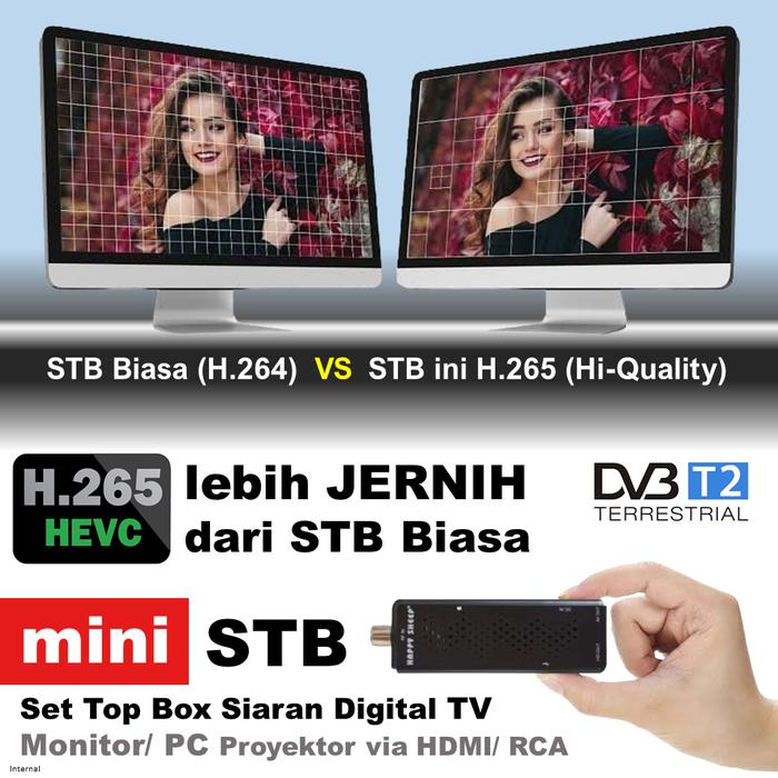 Promo Mini STB HDMI TV DVB-T2 H265 RECEIVER SIARAN DIGITAL Monitor ...