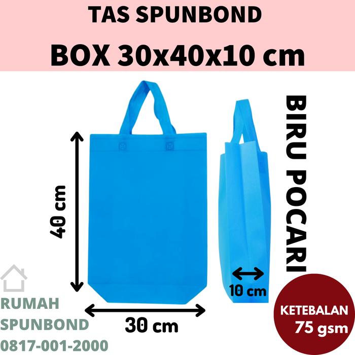 Jual TAS SPUNBOND BOX 30x40x10 cm BIRU POCARI / Tas Tenteng / Tas ...