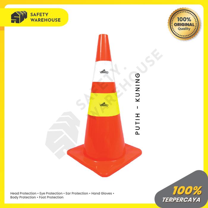 Jual Traffic Cone Karet Rubber 70 cm / Kerucut Lalu Lintas Legion - PUTIH KUNING - Jakarta Barat ...