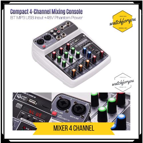 Promo Mixer Audio Console 4 Channel Phantom 48V Compat Mixing DJ ...