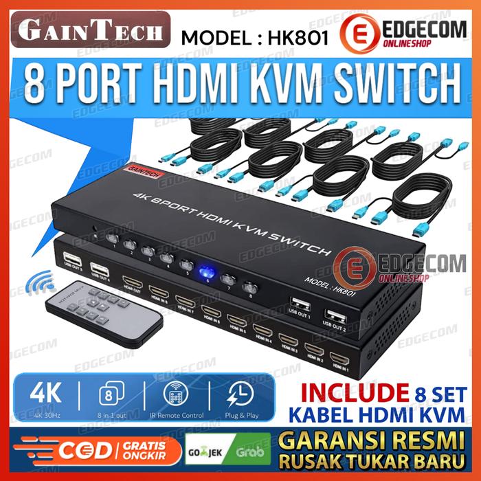 Jual KVM Switch HDMI 8 Port Support 4K Free 8 pcs Kabel KVM HDMI - Model 1 - Jakarta Pusat ...