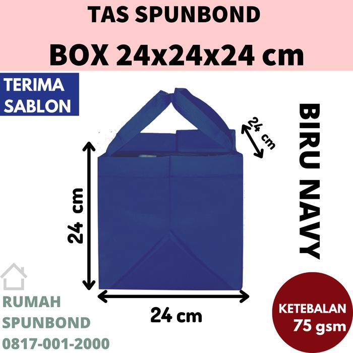 Jual TAS SPUNBOND BOX 24x24x24 cm BIRU NAVY /Tas Nasi Kotak /Tas Custom - Jakarta Barat - Rumah ...