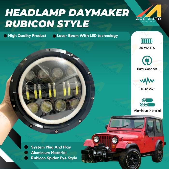 Jual Lampu Daymaker LED Spider Eye 7inch / Headlamp untuk Jeep CJ-7 ...
