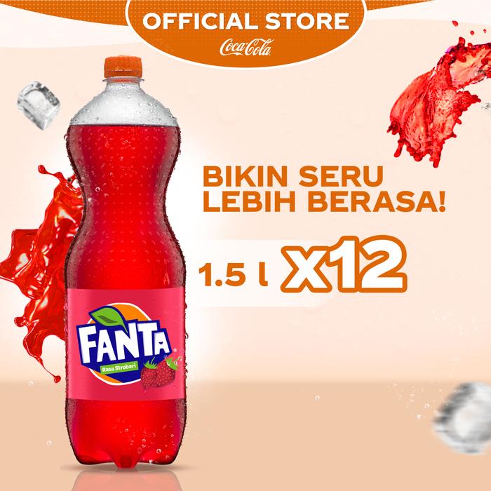 Promo Fanta Strawberry - Minuman Soda Rasa Stroberi - Botol 1.5L - x12 ...