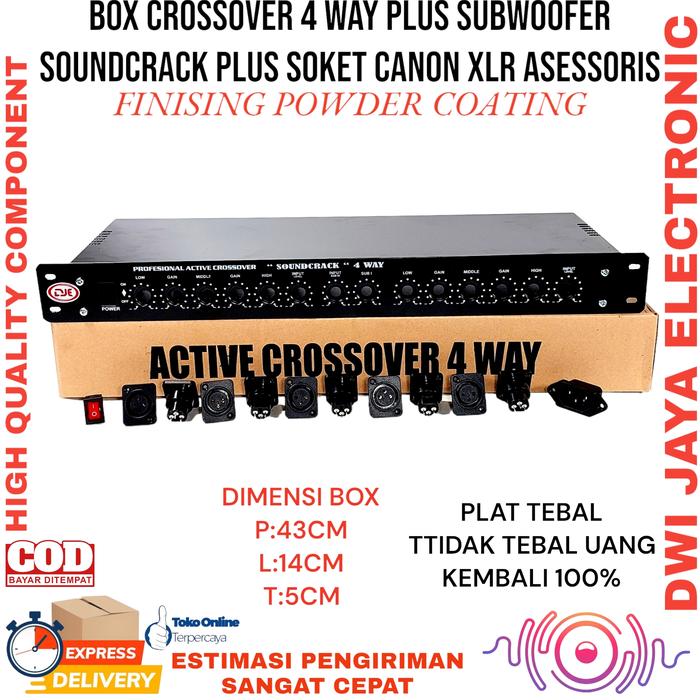 Jual Box Crossover 4 Way Subwoofer Soundcrack Plus Soket Canon XLR ...