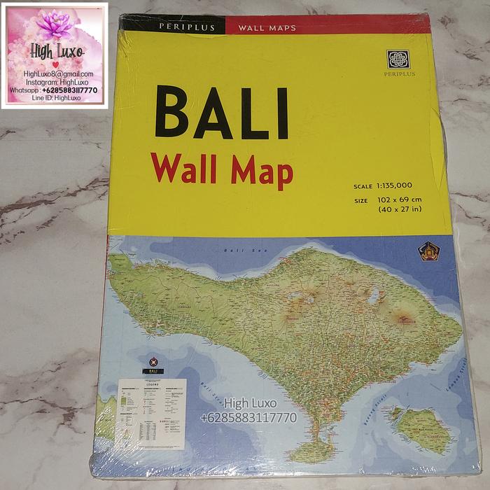 Jual Buku Travel Periplus Bali Wall Map INDONESIA PULAU ISLAND Decor ...