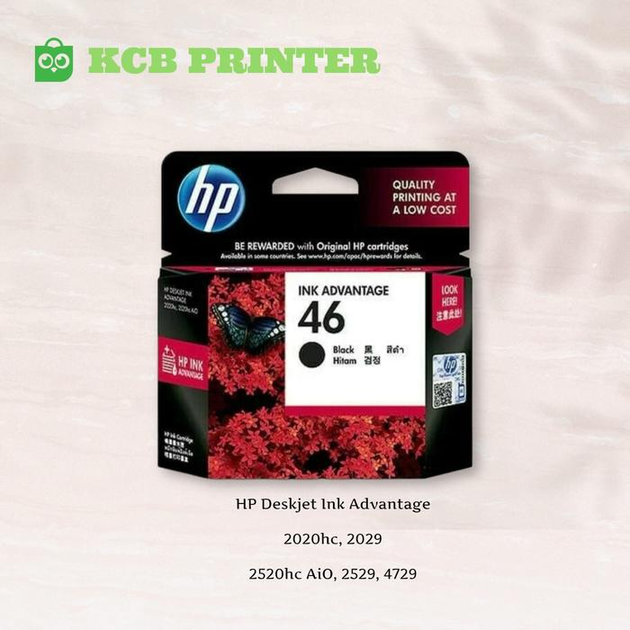 Jual Tinta Cartridge Hp 46 Black Original HP Deskjet Ink Advantage 2020 ...