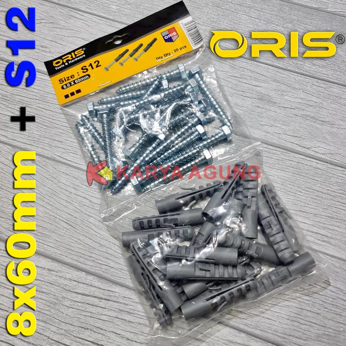 Jual Skrup 8.0 x 60mm + Fisher S12 / Sekrup Fiser Angkur Wall Plug Tembok - Kota Makassar ...