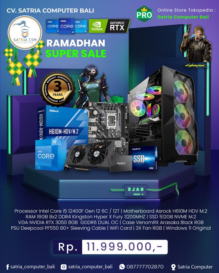 Jual RAKITAN PC GAMING INTEL CORE I5 12400F/16GB/RTX 3050/SSD NVME 512GB - Kota Denpasar ...
