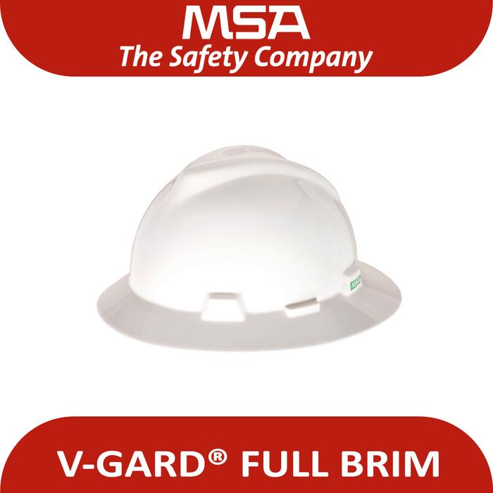 Jual Helmet MSA Safety V-Gard Full Brim Hat Cap W Staz-On Suspension ...
