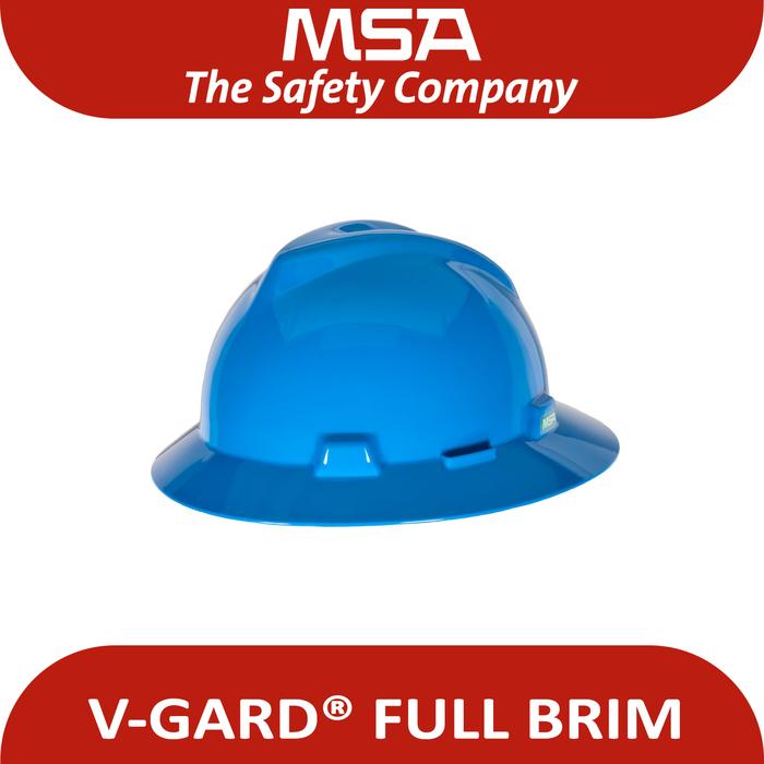 Jual Helmet MSA Safety V-Gard Full Brim Hard W Fas-Trac III - Blue ...