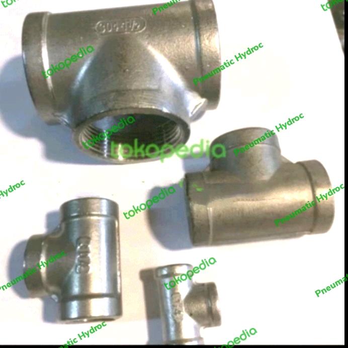 Jual Socket tee stainless ss304 3/4" inch / Tee drat dalam ss304 3/4 ...