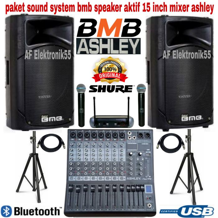 Jual Paket Sound System BMB Speaker Aktif 15 Inch + mixer Original ...
