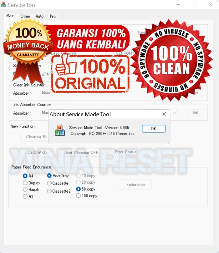 Jual Canon ST-4905 / Canon Service Tool v4905 / Resetter Canon G1000 G2000 - Kab. Wonogiri ...
